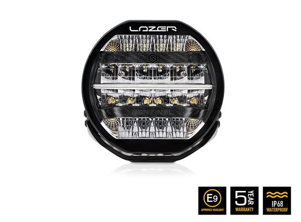 Lazer 9" Sentinel Std. Black med parklys. Universal - Yrkesbilprodukter