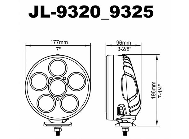 Maxtel 7" LED m/parklys. Universal - Yrkesbilprodukter